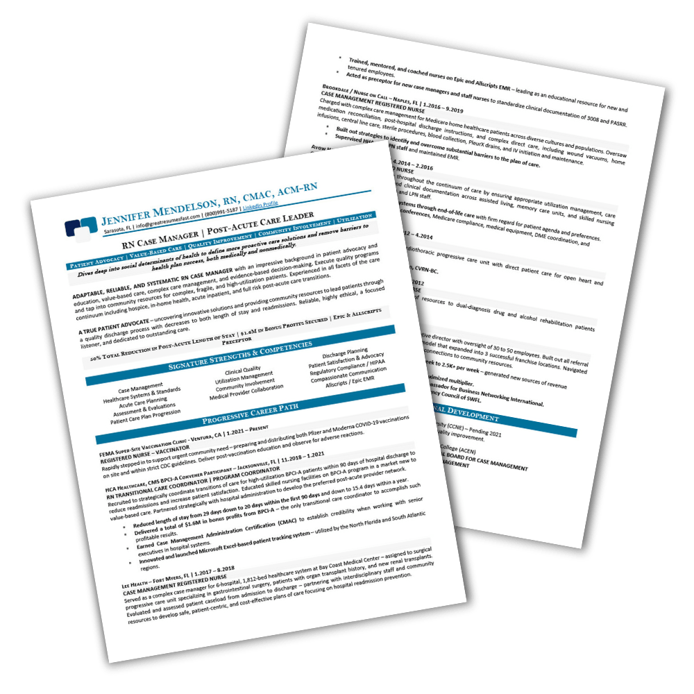 Case Study: Jennifer Mendelson, Case Manager RN - Great Resumes Fast